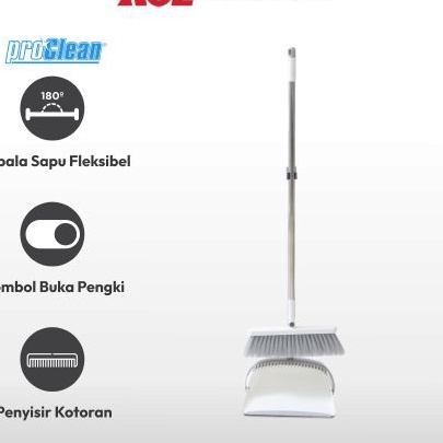 Jual KF7 Ace Proclean Sapu Pengki Lipat Putih Floor Cleaner Set Sapu ...