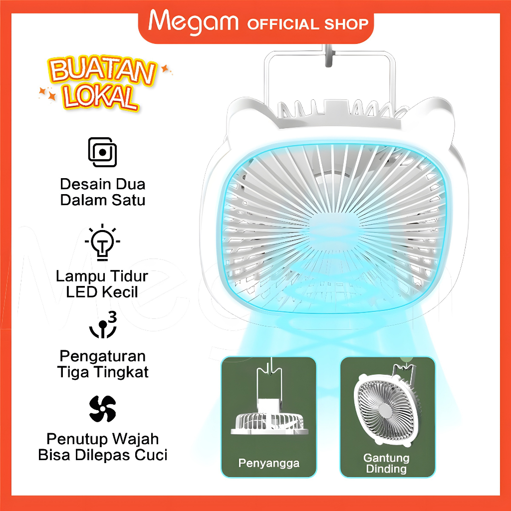 Jual Megam Kipas Duduk / Gantung LED Design Minimalis Praktis Kipas ...