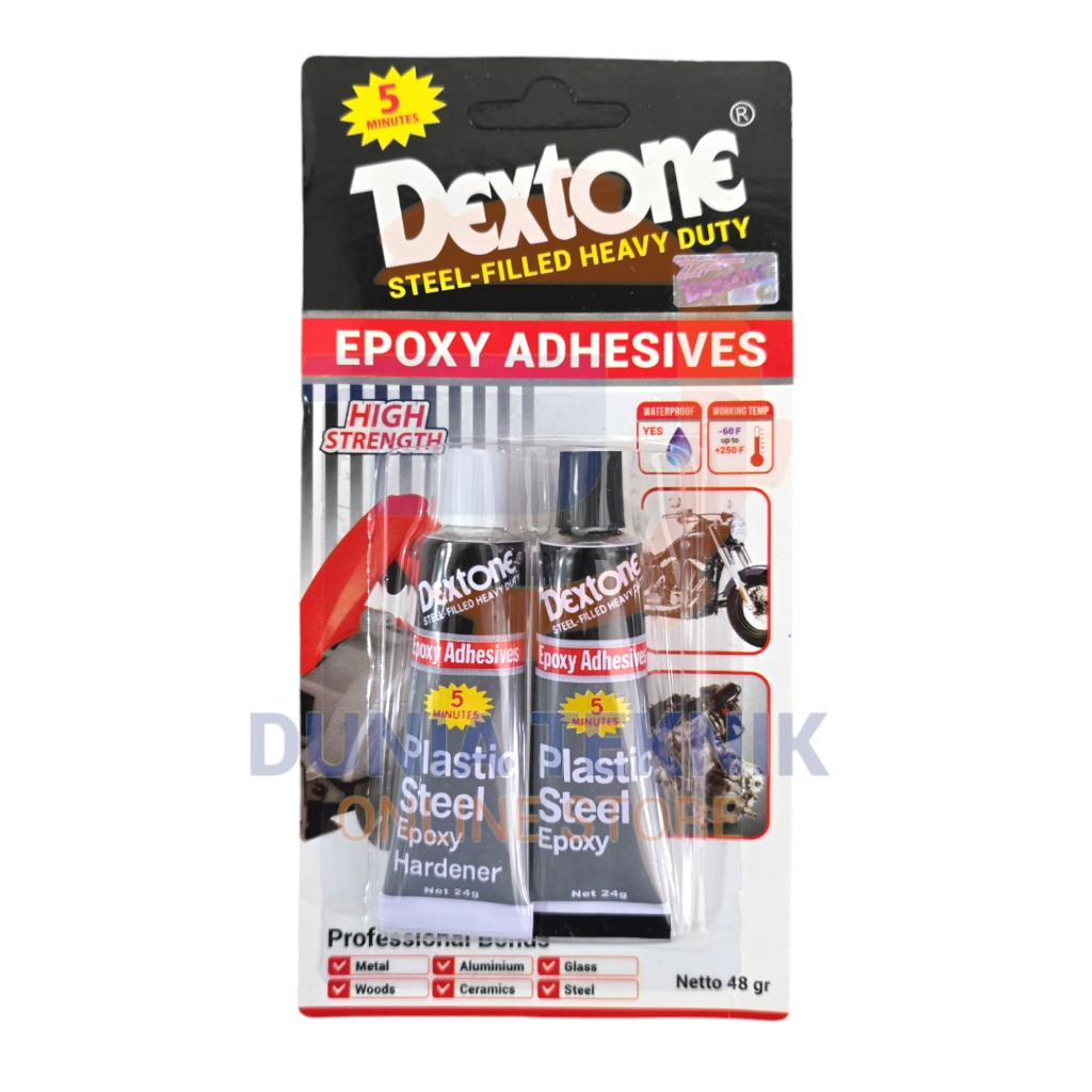 Jual DEXTONE 5 MENIT Epoxy Adhesives 48 GR - Plastic Steel Lem Besi ...