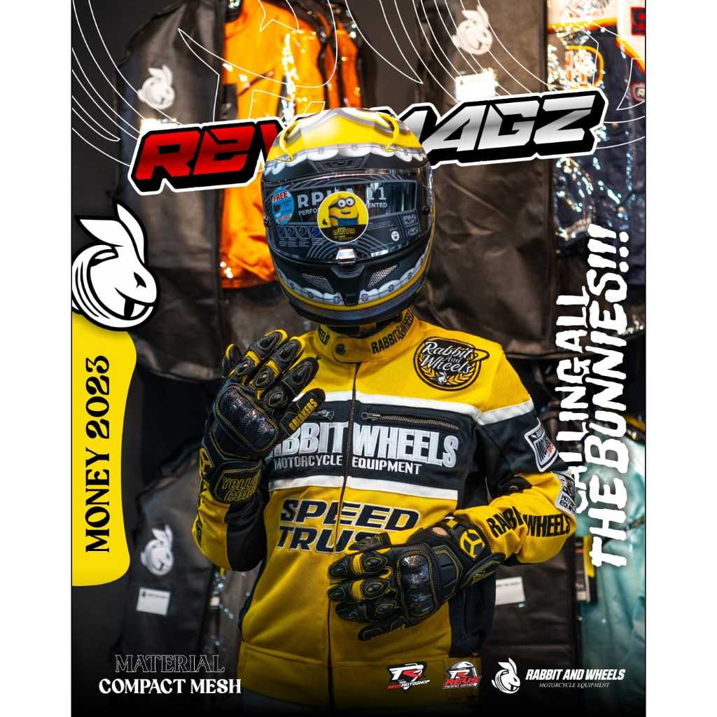 Jual JAKET MOTOR RABBIT AND WHEELS "MONEY 23" (INCLUDE PROTECTOR ...