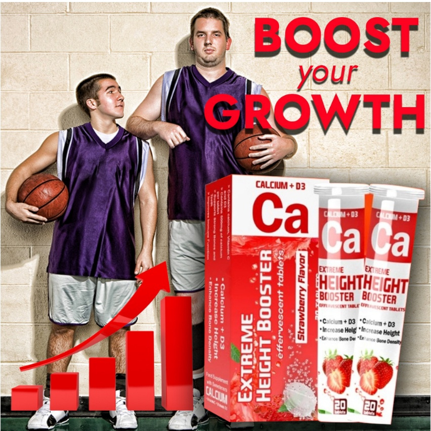Jual Extreme Height Booster Vitamin Ca+D3 Height Growth Essential Body ...
