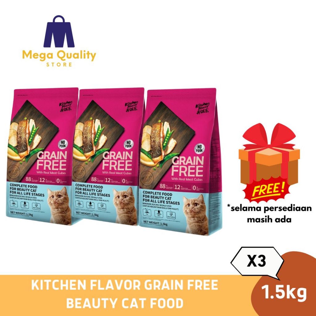 Jual KF Beauty Cat Food 1.5kg isi 3 + Free Gift | Shopee Indonesia