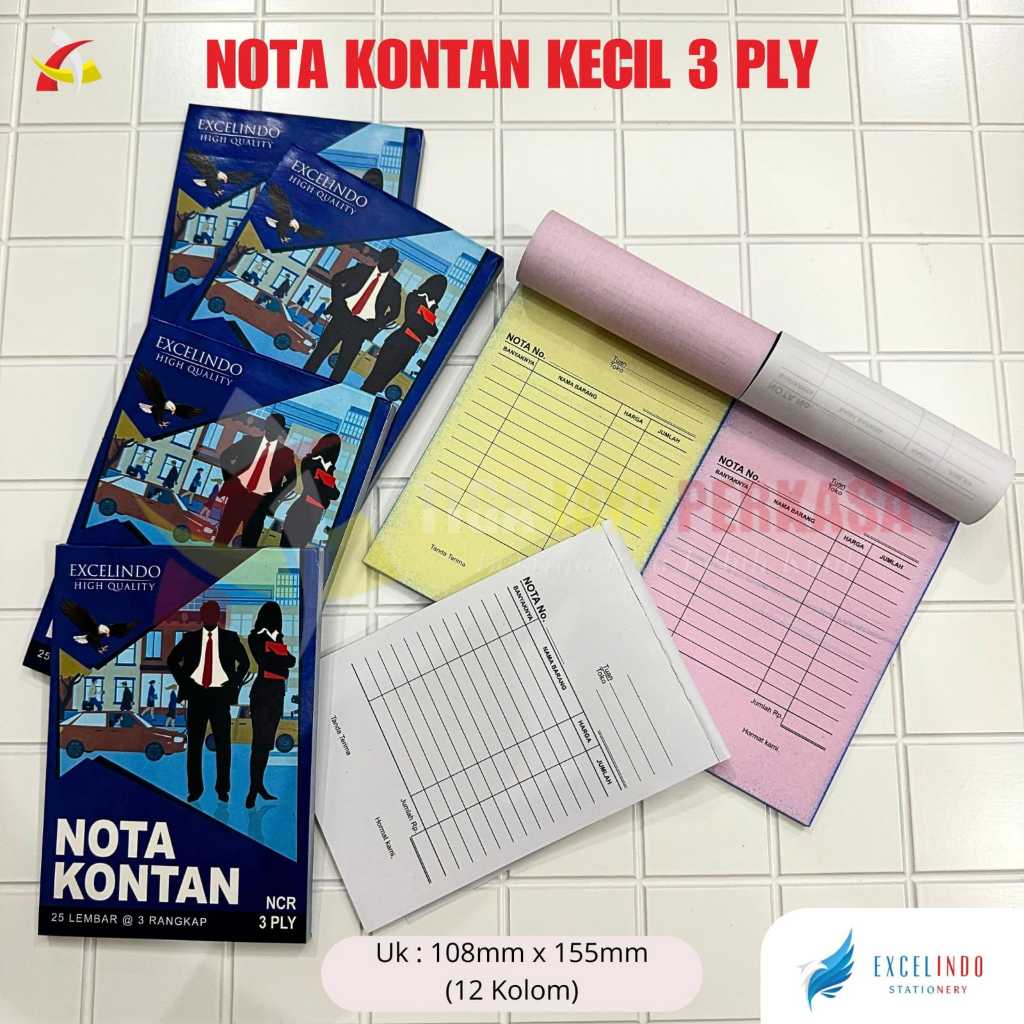 Jual Buku Nota Kontan 3 ply NCR UKURAN KECIL (108mm x 155mm) Excelindo ...
