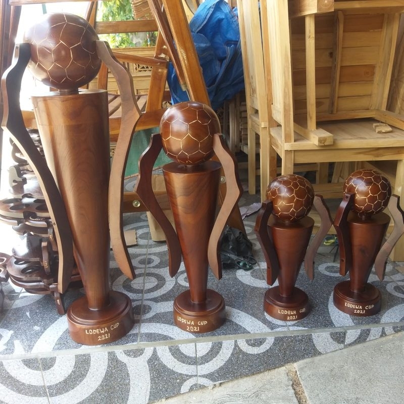 Jual piala kayu jati tangan set 4 pcs | Shopee Indonesia