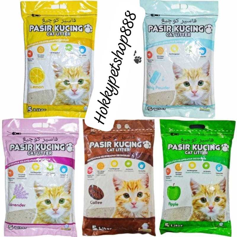 Jual PASIR KAWAN 5 LITER CAT/pasir kawan kucing gumpal 5 liter | Shopee ...