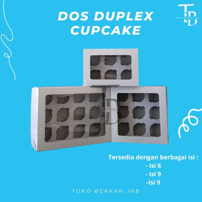 Jual (ISI 10 PCS) DOS / DUS CUPCAKE DUPLEX PUTIH WINDOW / DUS UNTUK KUE ...