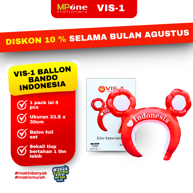 Jual (1 Sheet isi 5 pcs) Balon Foil Set VIS-1 Love Indonesia Bentuk ...