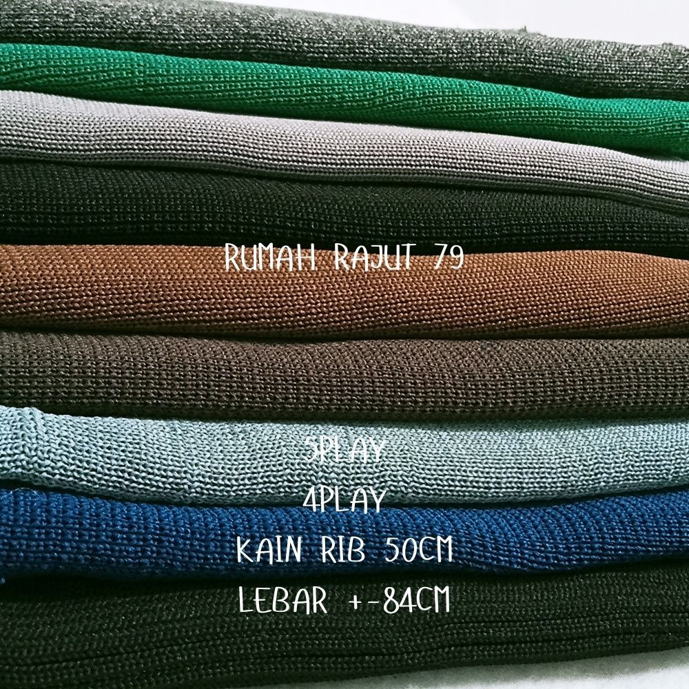 Jual Kain Rib Bur Meteran Bahan Polyester Untuk Jaket Gamis Sweater L+ ...