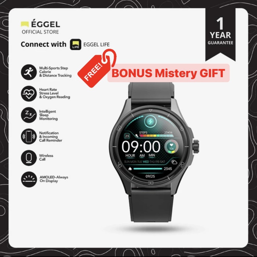 Jual Eggel Tempo 4 Active Smartwatch Smartband Jam Tangan Pintar, Round ...