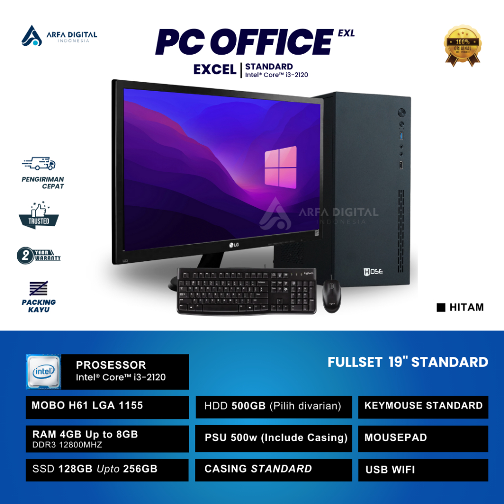 Jual Komputer Full Set Murah Intel Core i3 Ram 8GB SSD 256GB HDD 500GB ...