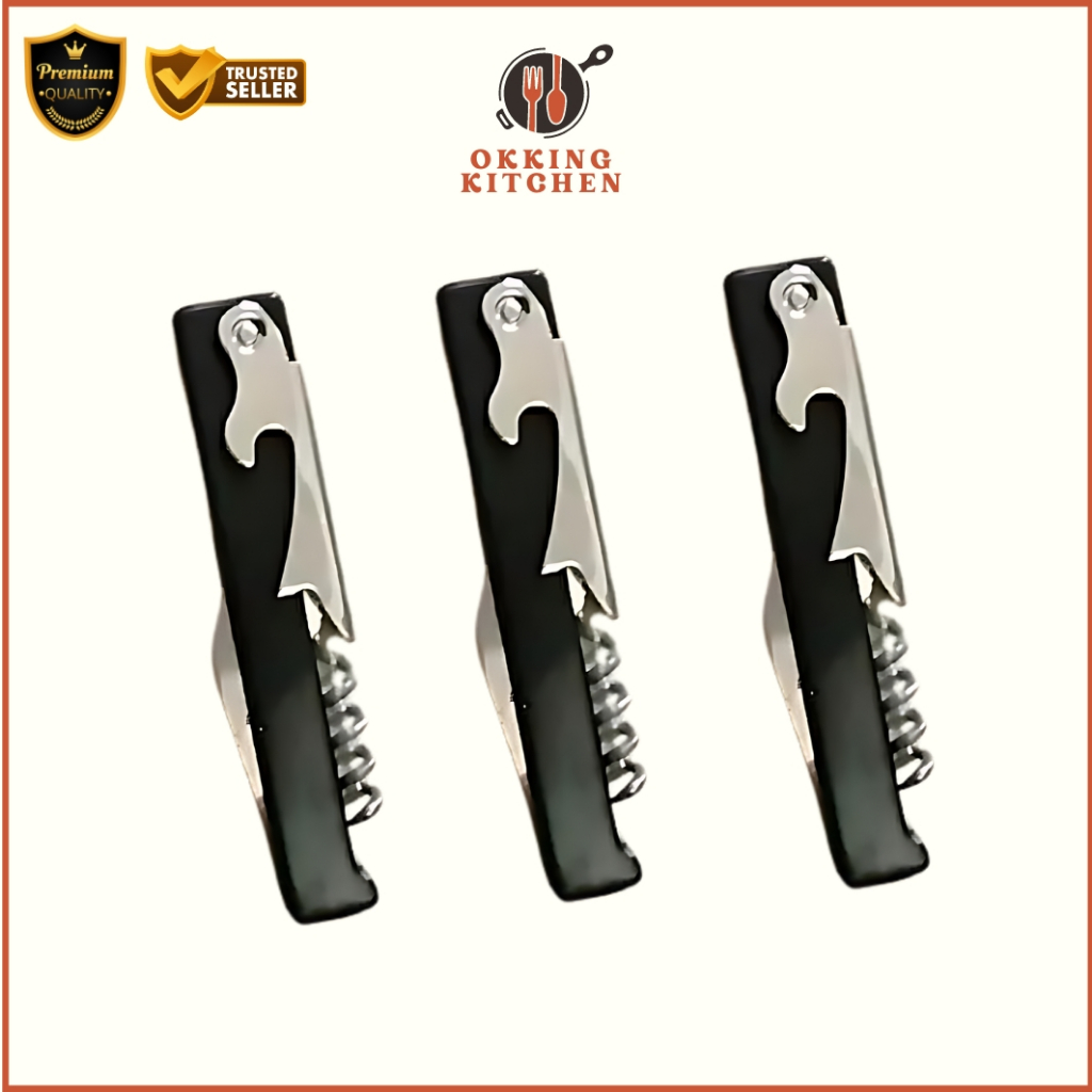 Jual Corkscrew / alat pembuka botol / wine opener / pembuka kaleng ...