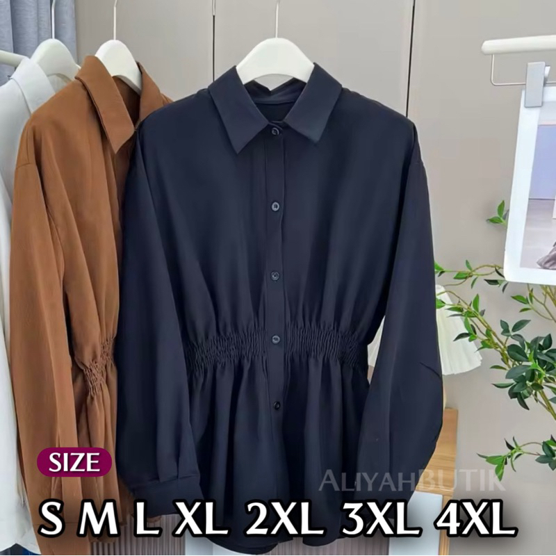 Jual HEM CLARETA Kemeja Basic Tangan Pendek Ukuran S M L XL 2XL 3XL 4XL 2L 3L 4L 5L Atasan Jumbo ...