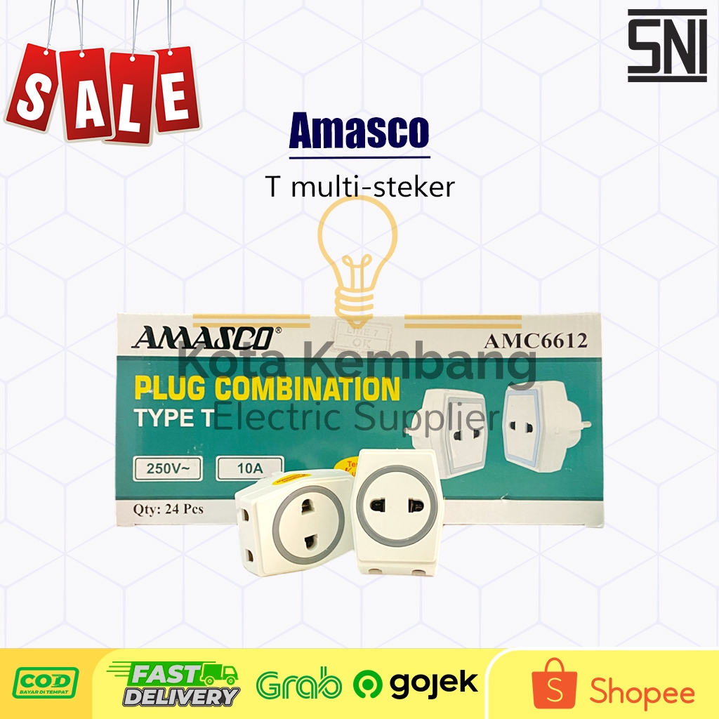 Jual STEKER T MULTI AMASCO / COLOKAN LISTRIK CABANG 3 / SUDAH SNI ...