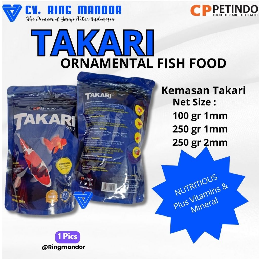 Jual Pakan IKan Hias Takari 100GR 250 gr 1mm Makanan Pakan Ikan Hias ...