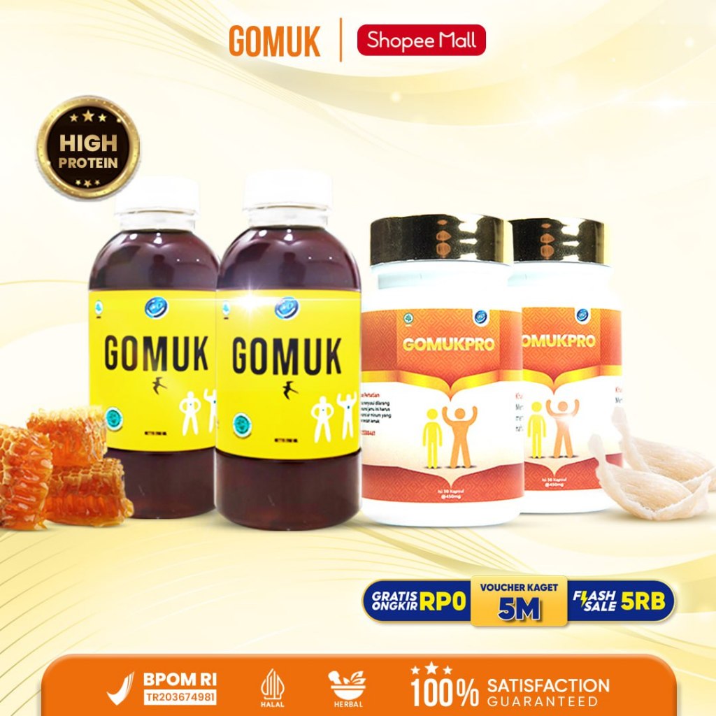 Jual Gomuk/ Gomuk Pro/ Gomuk Madu/ Gomuk Kapsul Herbal/ Isi 200ml + 30 ...
