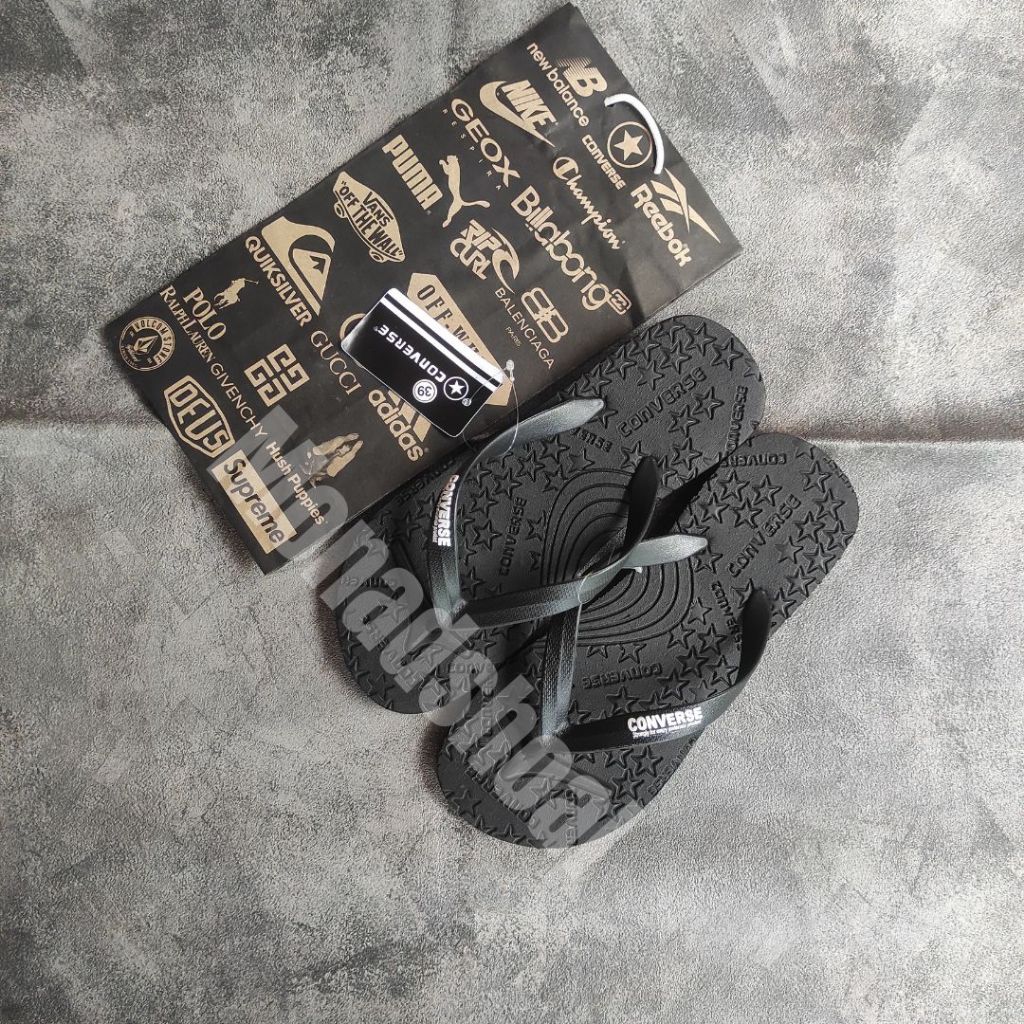 Jual SANDAL PRIA JEPIT CONVERSE HITAM DISTRO PREMIUM / SANDAL JEPIT ...