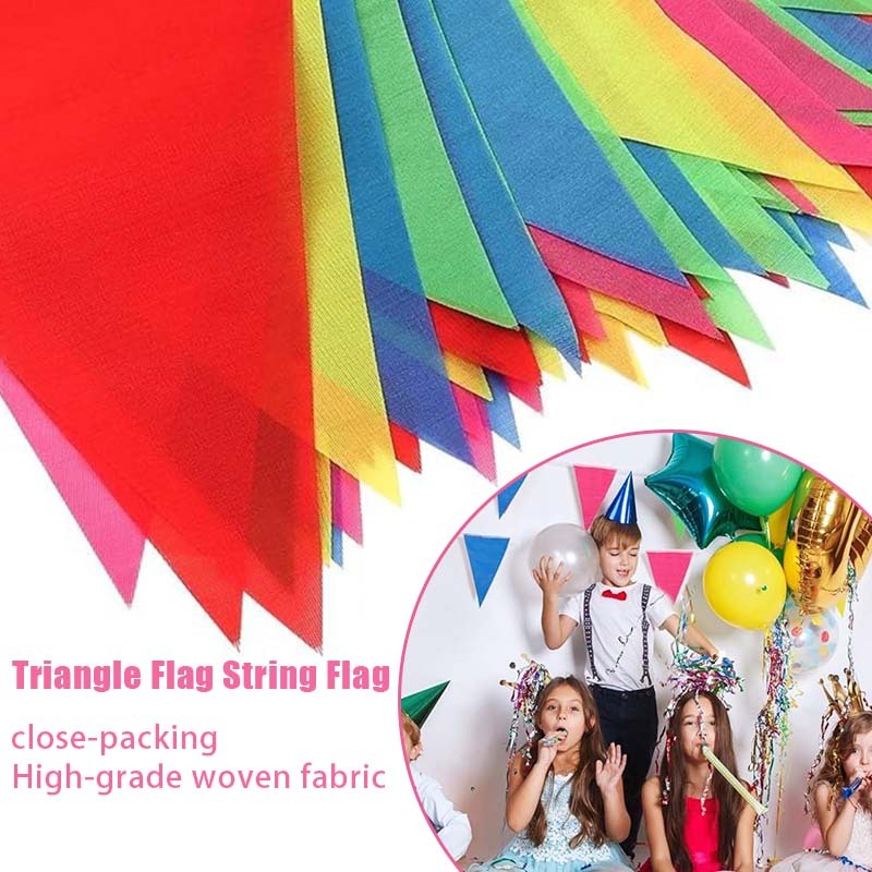 Jual 80m Bendera Dekorasi Segitiga Bendera Hias Festival Bendera Warna ...