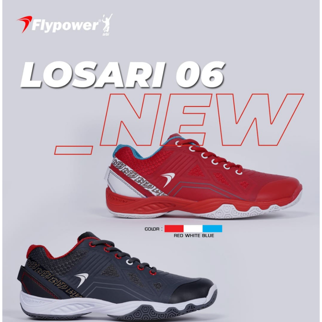 Jual Sepatu Badminton FLYPOWER NEW LOSARI 4 5 6 04 05 06 Original | Shopee Indonesia