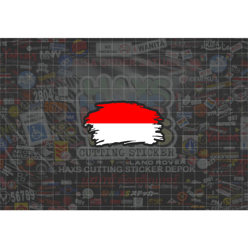 Jual Cutting Sticker Bendera Indo Sobek Ukuran 7 Cm Untuk Motor ...