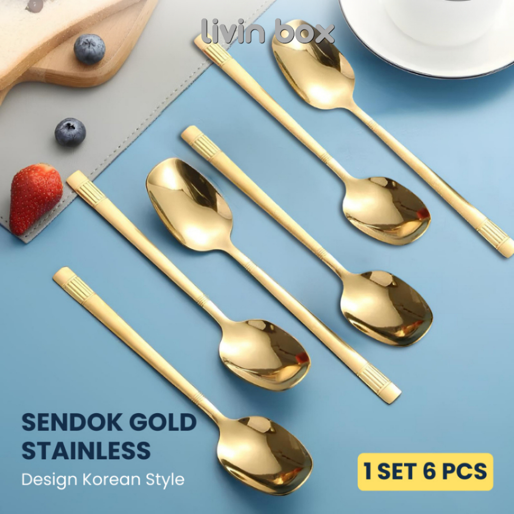 Jual LIVINBOX Stainless Steel Square Sendok Peralatan Makan sendok ...
