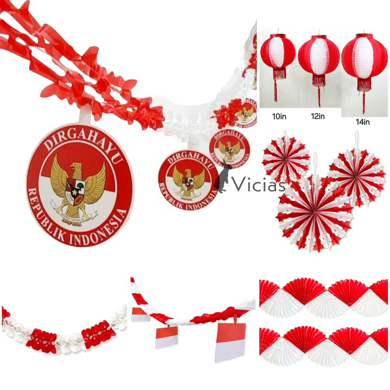 Jual Garland Tarik Dekorasi Merah Putih HUT RI 17 Agustus Banner ...