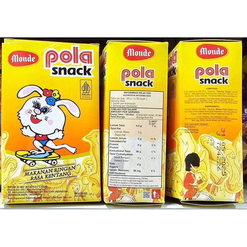 Jual Monde pola snack rasa kentang 50gr box | Shopee Indonesia