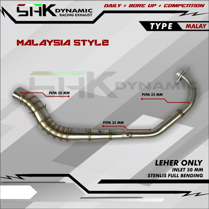 Jual Leher/header knalpot model malaysia style untuk motor mx king 150 ...