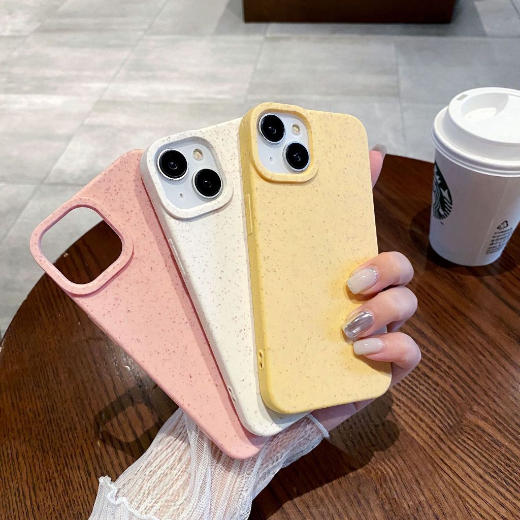 Jual Cocok Untuk iPhone Case Ramah Lingkungan Jerami Gandum TPU Lembut ...