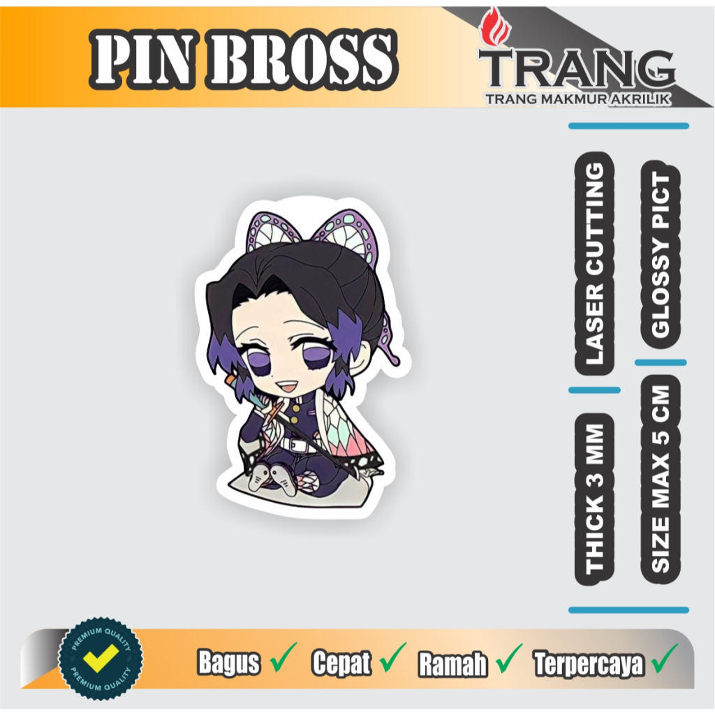 Jual Pin Bross Akrilik Kimetsu No Yaiba Hashira / Pin Acrylic Kimetsu ...