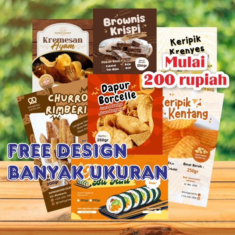 Jual STIKER LABEL KEMASAN PRODUK / STIKER USAHA CEMILAN / STIKER PRODUK ...