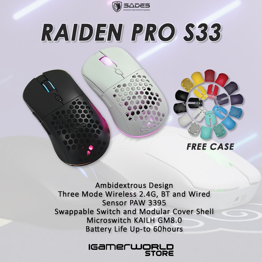 Jual Sades Raiden PRO Modular Three Mode Wireless RGB Gaming Mouse | Shopee Indonesia