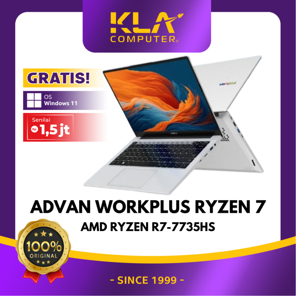 Jual Advan Work Plus Ryzen 7 7735HS-16GB-SSD 512GB W11 | Shopee Indonesia