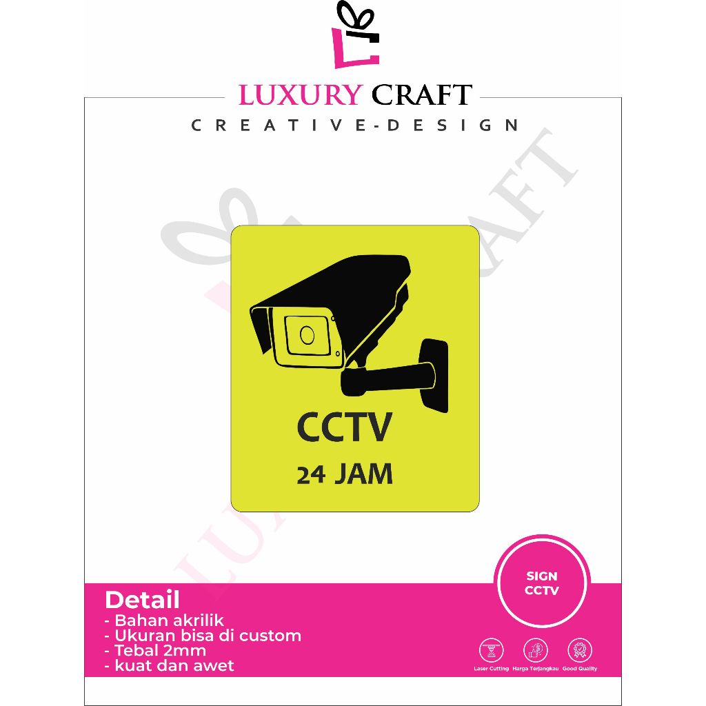 Jual Sign Board Area Dipantau Kamera CCTV 24 Jam | Papan Sign Akrilik ...