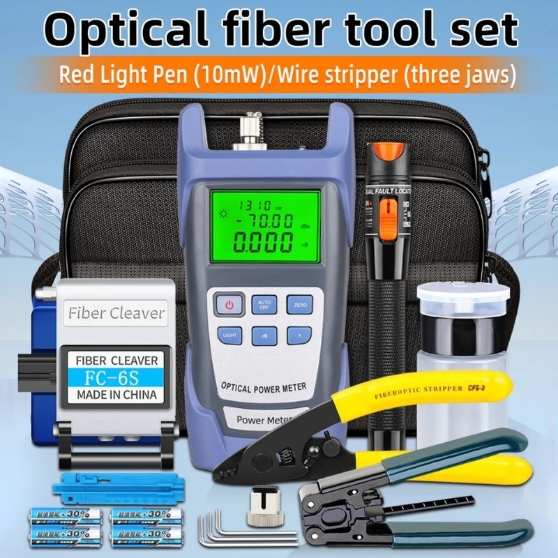 Jual FTTH Toolkit Set Fiber Optic / Optik VFL Laser OPM Cleaver Tang ...