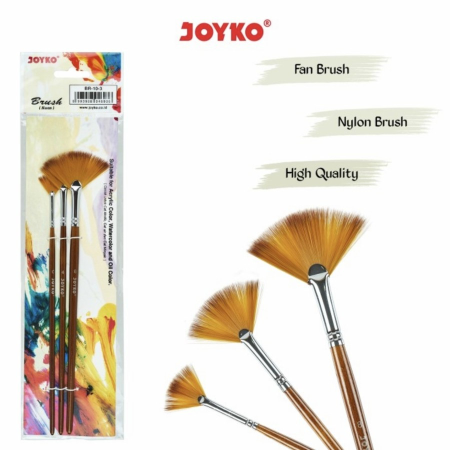 Jual Brush Kuas Cat Air Lukis Acrylic Joyko BR-10-3 art model kipas ...