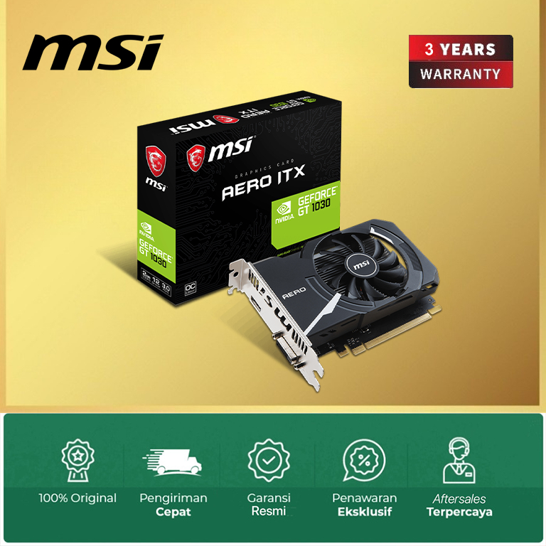 Jual VGA Card MSI GeForce GT 1030 AERO ITX 2GB OC GDDR4 | Shopee Indonesia