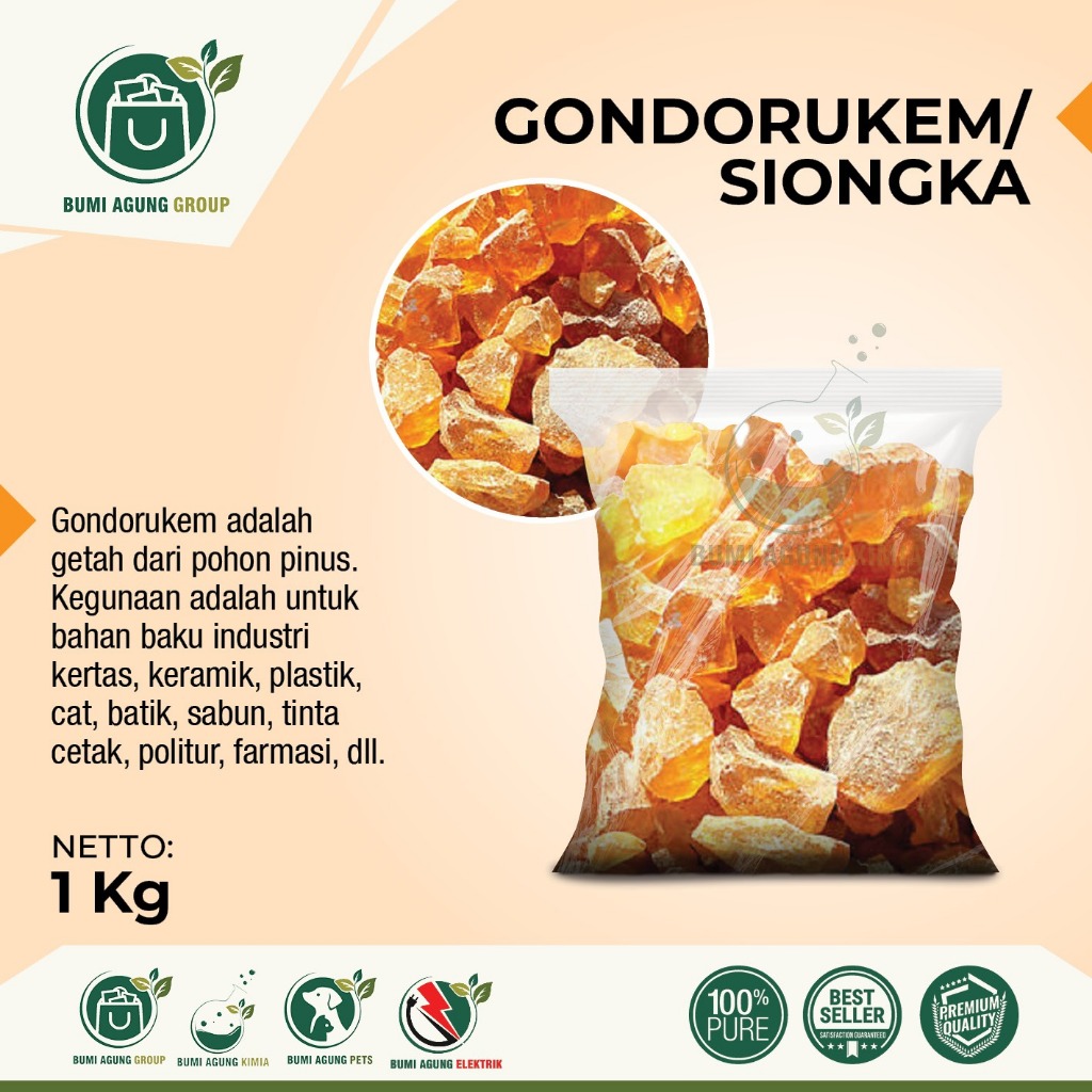 Jual Siongka / Gondorukem 1KG Gum Rosin Arpus Getah Damar 1 KG Karbol ...