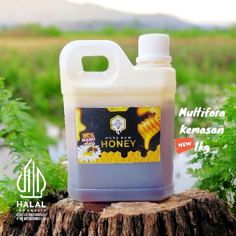 Jual Madu Murni Nectar Bunga Multiflora Lebah apis mellifera 1.000gr ...