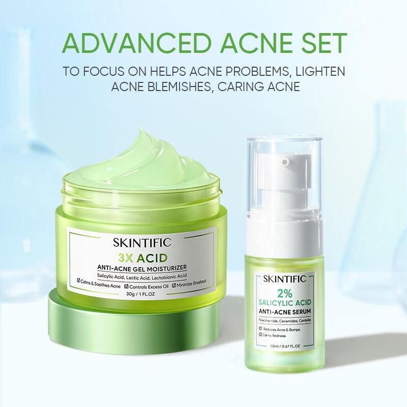 Jual SKINTIFIC 2pcs Skincare Set Acne - Skintific 3X Acid Anti-Acne Gel ...