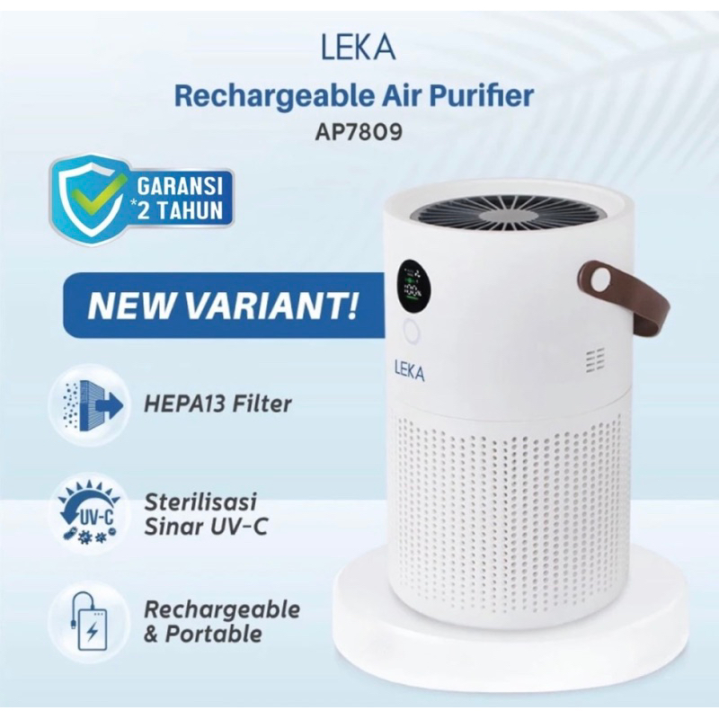 Jual NEW LEKA AP7809 Rechargeable Air Purifier - HEPA13 Filter & Sinar ...