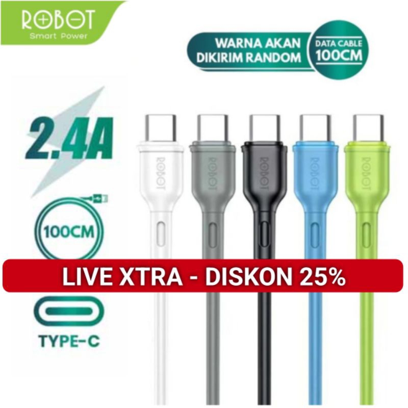Jual ROBOT Kabel Data RBC100S Type-C 2.4A 1M Data Cable Original ... Jual ROBOT Kabel Data RBC100S Type-C 2.4A 1M Data Cable Original ...