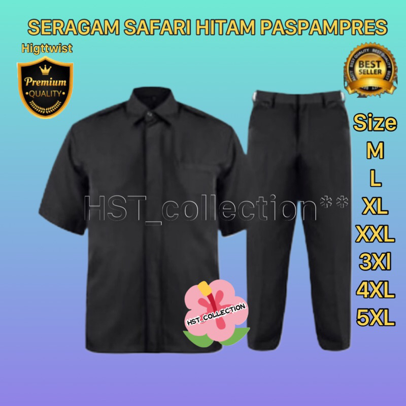 Jual SERAGAM SATPAM/SECURITY HITAM PASPAMPRES LENGAN PENDEK DAN PANJANG ...