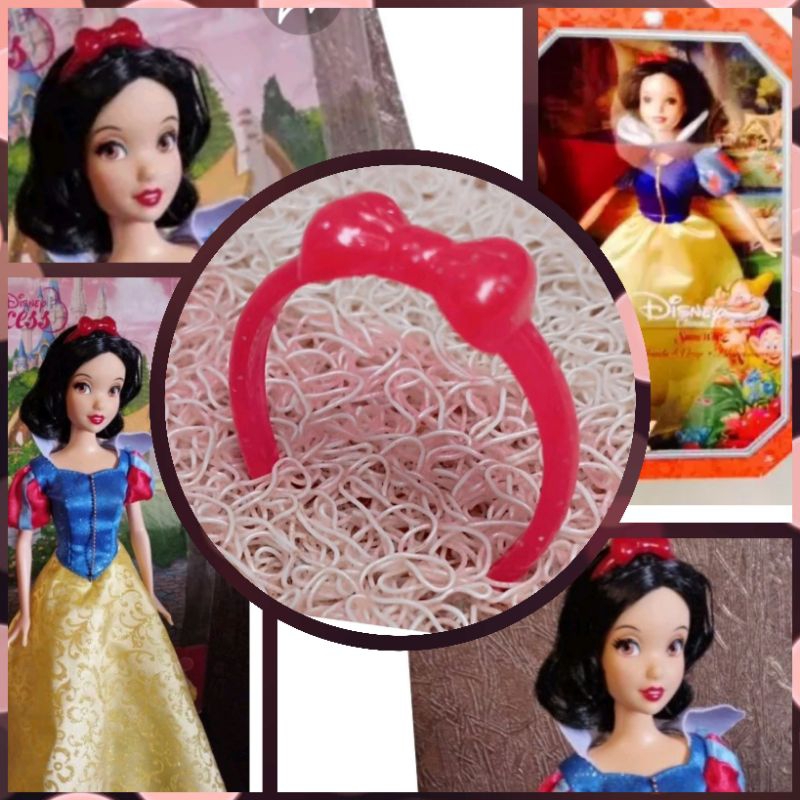 Jual Bando Pita Merah Barbie Princess Snow White Doll gliter Jelly ...