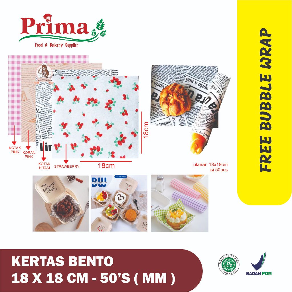Jual kertas bento cake -- alas bento cake -- isi 50pcs | Shopee Indonesia