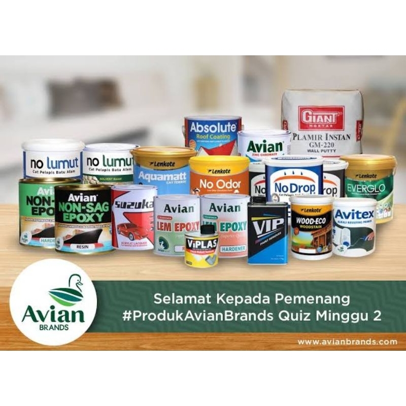 Jual Avian Brands berbagai jenis cat dan warna 100ml, 1Kg, 5Kg, 25Kg ...
