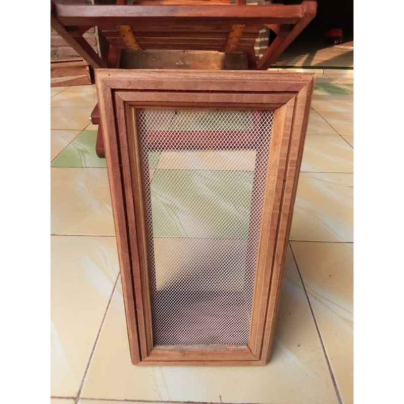 Jual loster kayu jati 13 x 30 model jaring / kawat nyamuk | Shopee ...