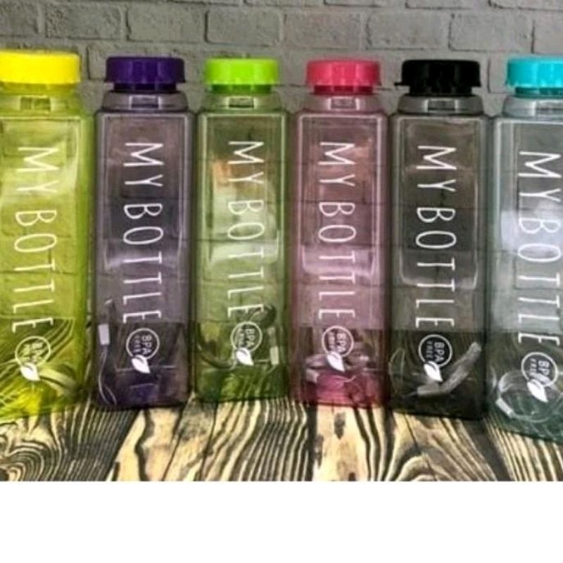 Jual B ( B85 ) MY BOTTLE KOTAK TRANSPARAN WARNA / BOTOL MINUM / TAHAN ...
