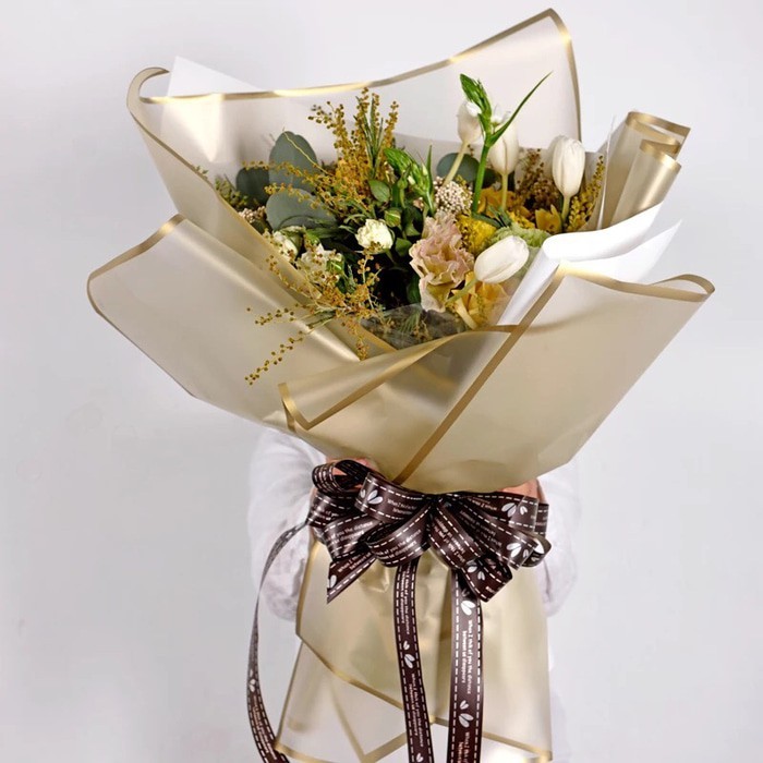 Jual 5 LEMBAR Semi Transparent Line Cello / wrapping paper / kertas ...