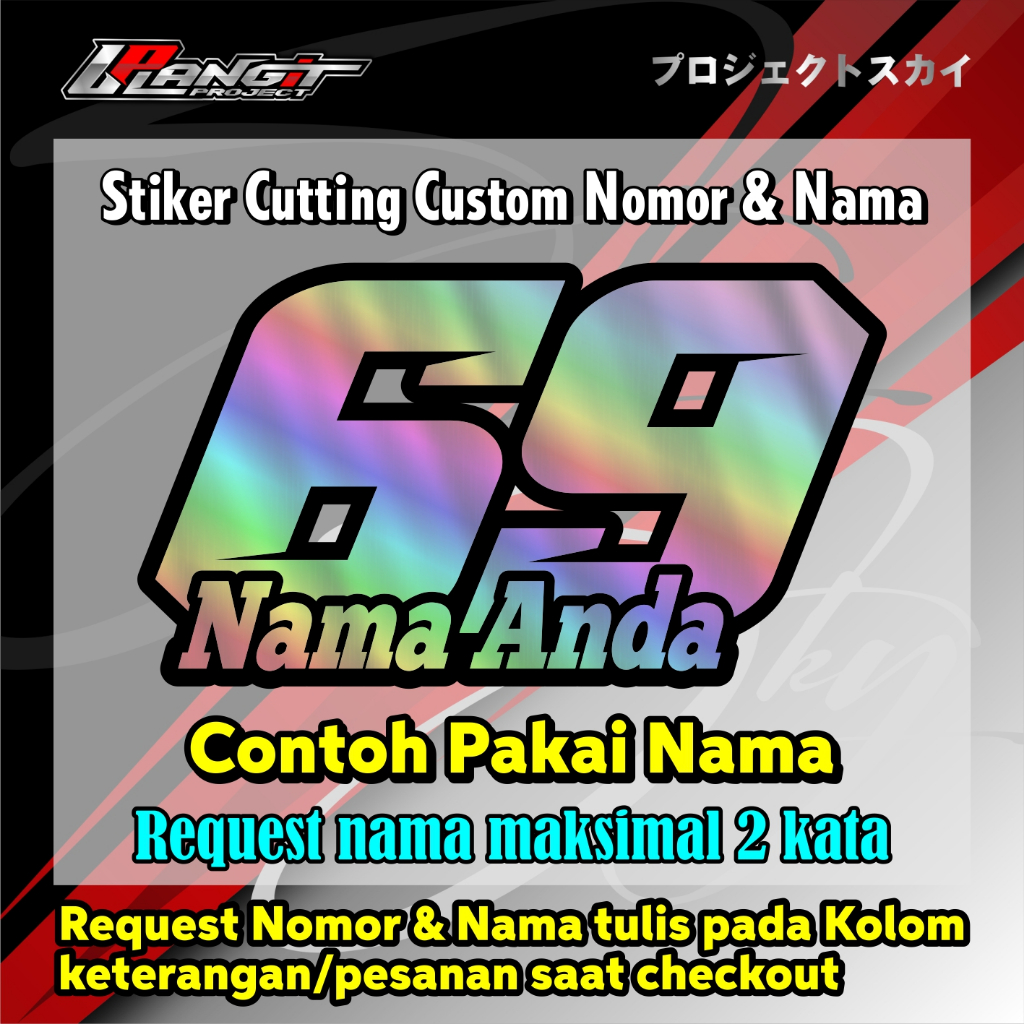 Jual STIKER REQUEST NOMOR + NAMA RACING | Shopee Indonesia