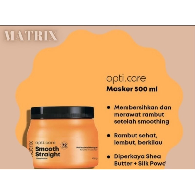 Jual Matrix opti care smooth straight hair mask treatment perawatan ...